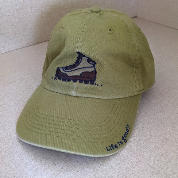 Life Is Good | Accessories | Life Is Good Hiking Boot Hat Green Os ...
